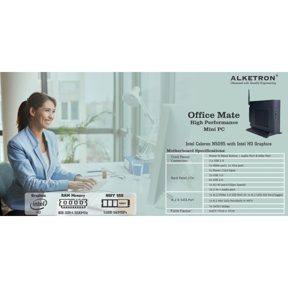 Intel N5095 Core 11th Gen - Desktop Mini PC(Student Edition)